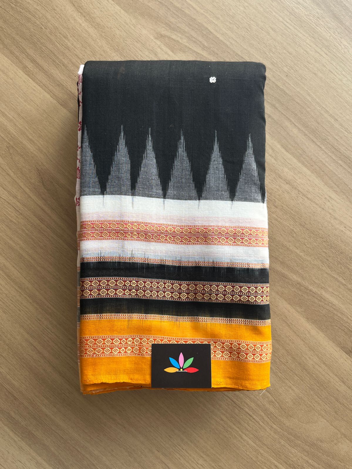 Handwoven Temple Border Bomkai Cotton Saree-20541 – Fabk-in