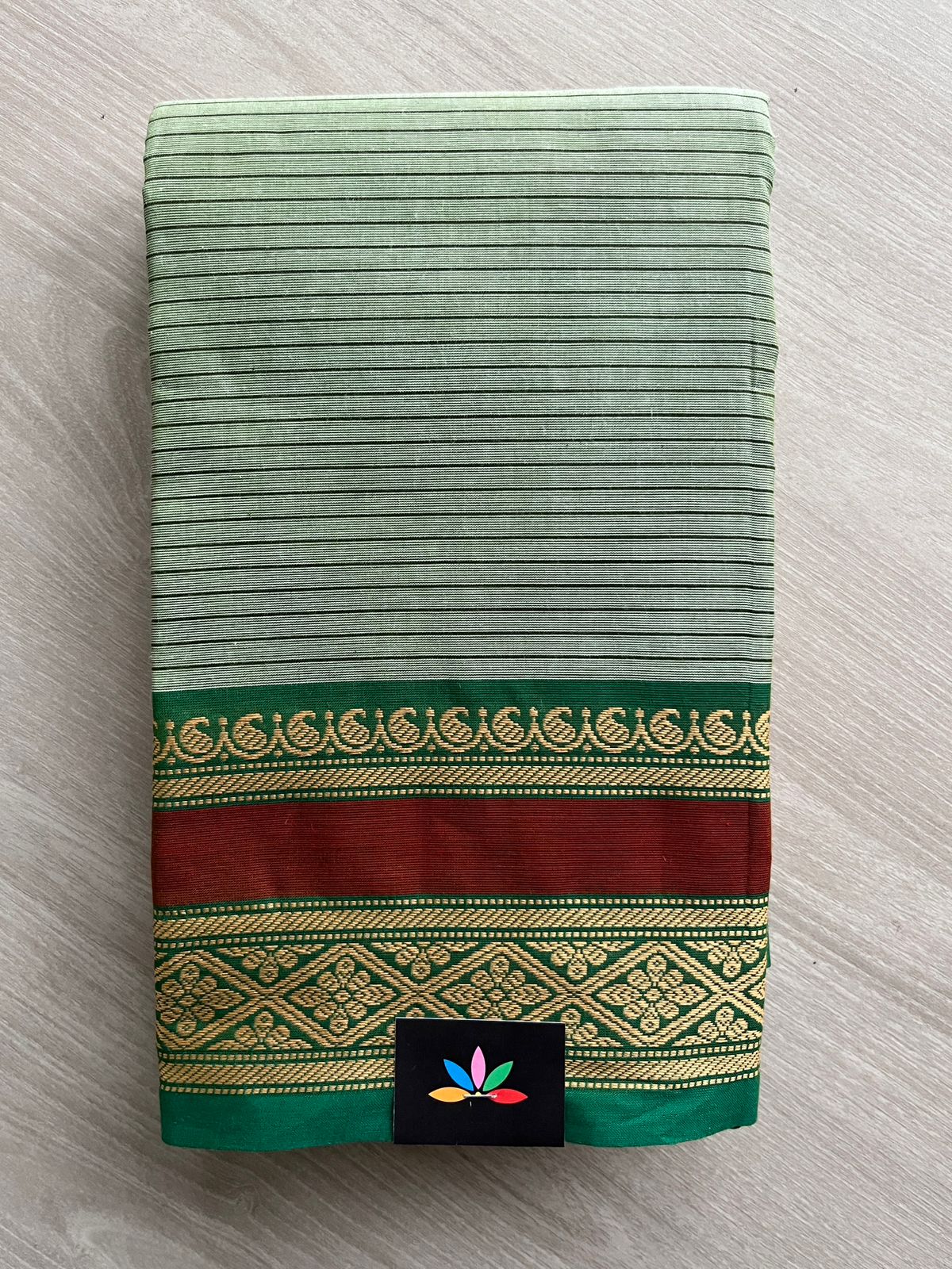 Thread Border Chettinad Cotton Saree (Without blouse) - 26876 – FABK