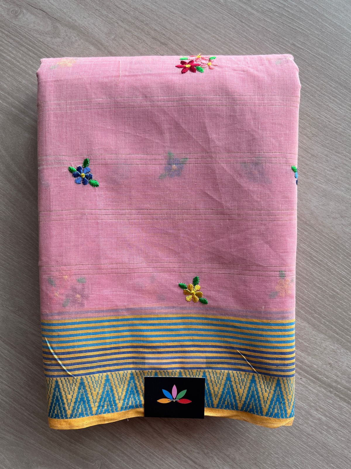 Machine Embroidered Cotton Saree- 27078 – FABK